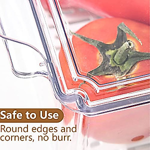 Fridge Organizers and Storage Clear, Fruit Containers for Fridge Stackable Organizers with Lid, Plastic Vegetable Refrigerator Organizer Bins, Freezer, Kitchen Organization and Storage, 7 Pcs/Set