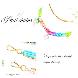 Zehope Layered Pant Chains Colorful Mushroom Jean Chain Hip Hop Wallet Chains for Women