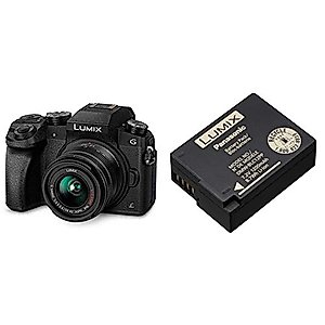 Panasonic Lumix G7 4K Digital Camera, with Lumix G Vario 14-42mm Mega O.I.S. Lens with DMW-BLC12 Lithium-Ion Battery Pack