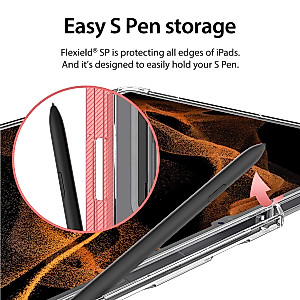 araree FLEXIELD SP Galaxy Tab S8 Plus 12.4", Smart Multiple Angle Kickstand Sturdy Cover with Convenient S Pen Holder Compatible with Galaxy Tab S8 Plus 12.4" (2022) Transparent Full Protective Case