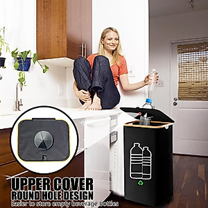 auvstar Removeable Recycling Bin for Kitchen,Separate Recycling Waste Bin Bags,Recycle Bins for Kitchen Home,Large Capacity 100L Recycle Bin with Lid Reusable Inner Bag Bottle Waste Plastice
