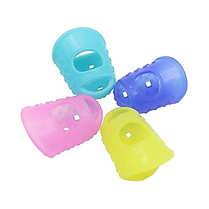 JQYXSS 40PCSGuitar Fingertip Protectors in 5 Sizes, Silicone Fingertip Guard Guitar Fingerstall, for Beginner Playing Ukulele Electric Guitar,Sewing and Embroidery