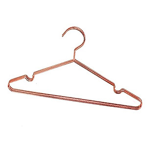10Pack Koobay 13" Children Rose Copper Gold Shiny Metal Wire Top Clothes Hangers for Shirts Coat Storage & Display