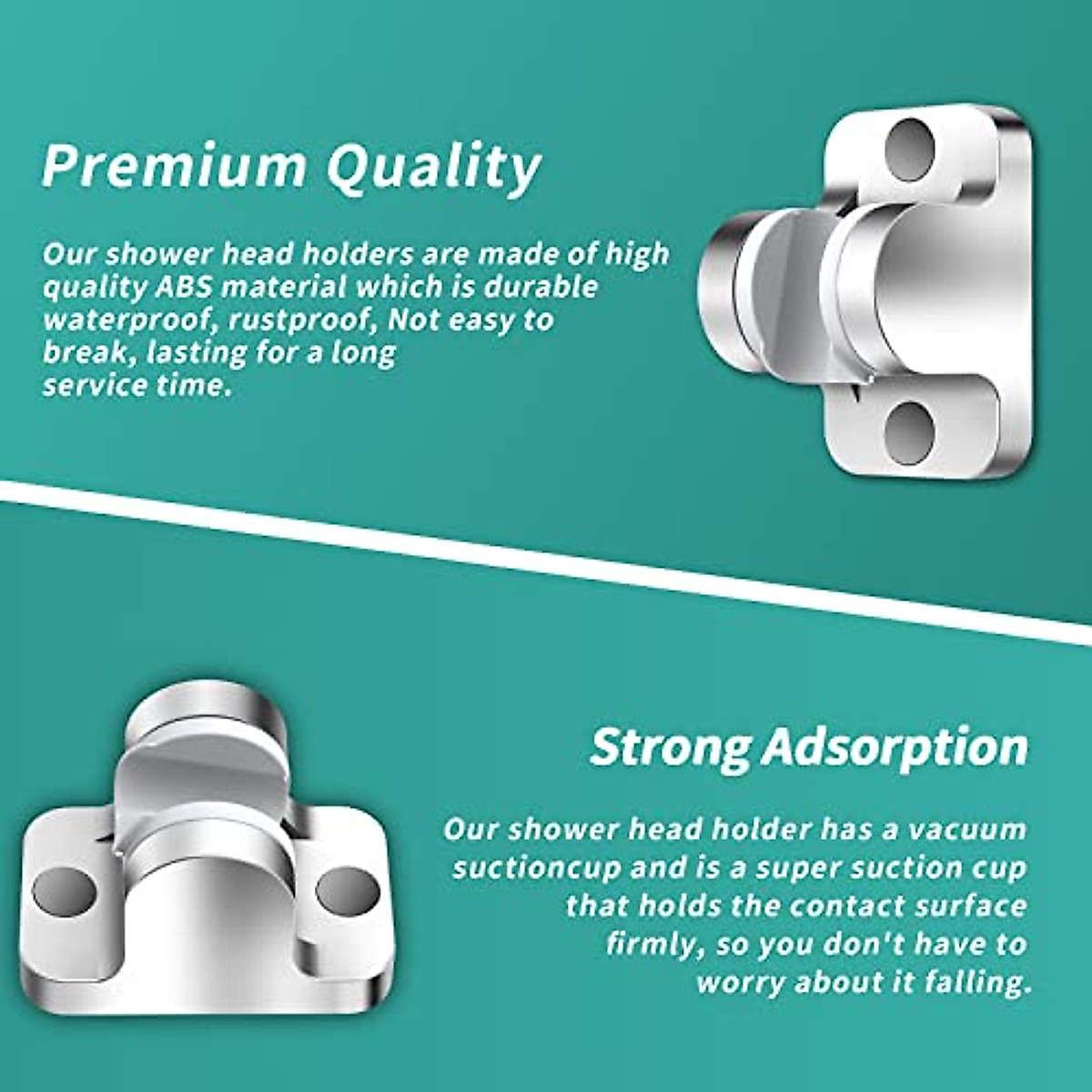 AMAGIANO Shower Head Holder Suction, Self-Adhesive Wall Mounted Shower Bracket Handheld Shower Head Holder，Adjustable Shower Head Holder（Chrome）