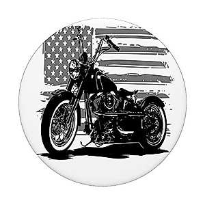 Vintage American USA Flag Motorcycle PopSockets PopGrip: Swappable Grip for Phones & Tablets
