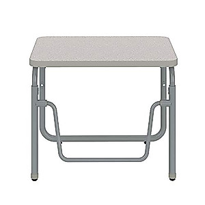Safco Products AlphaBetter 2.0 Height – Adjustable Student Desk with Swinging Footrest Bar, Sit to Stand, 22"-30", Pebble Gray