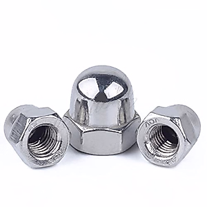 Dome Cap Nuts,Acorn Thread Hex Cap, 1/50pcs M3 M4 M5 M6 M8 M10 M12 M14 M16 304 A2-70 Stainless Steel Hex Hexagon Acorn Nut Cap Decorative Cover Semicircle Dome Nuts-M12 2pcs ( Color : 6 , Size : M8 10