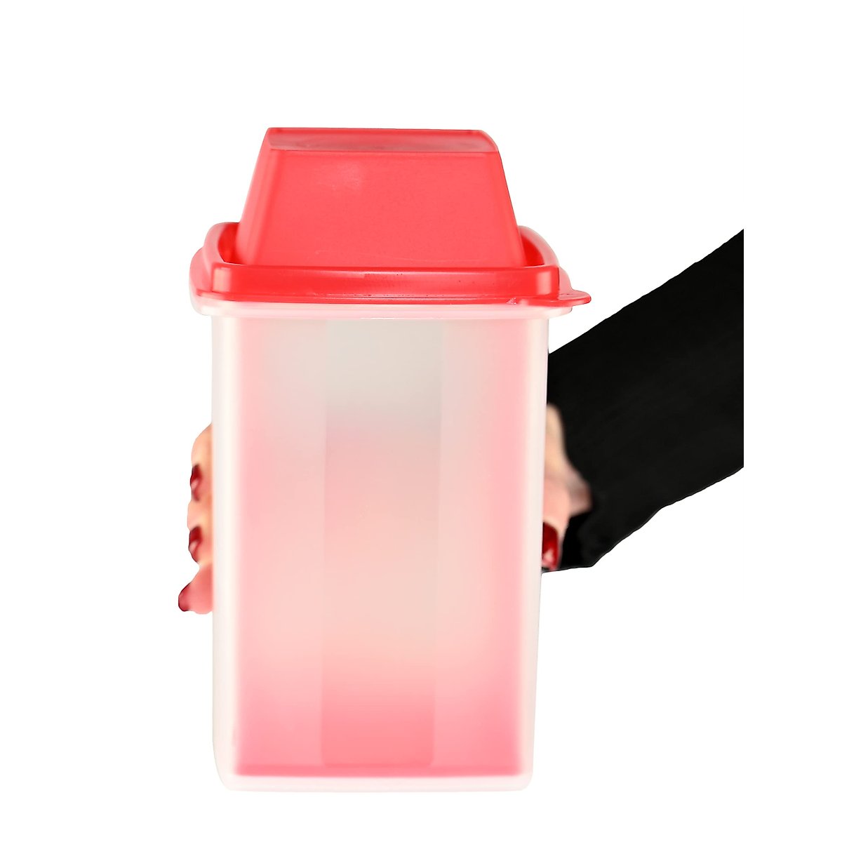 Home-X Set of 3 Pickle Storage Containers, Straining Pickle Jar, Filter Insert, Sieve Food Saver Container, 7 ½” L x 4 ¼” W x 4 ¼” H, Set of 3, Red