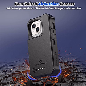 ZEROLEMON Battery Case for iPhone 14 Pro/ 13 Pro/ 14 6.1-Inch, 10000mAh Wireless Charging Supported, RuggedJuicer Portable Extended Battery Charger Cover with Rugged Case for iPhone 14 Pro/13 Pro/14