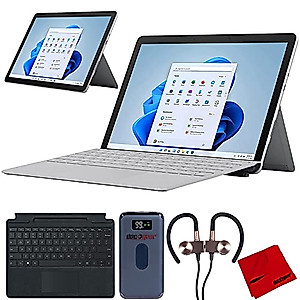 Microsoft 8VA-00001 Surface Go 3 10.5" Intel Pentium Gold 6500Y 8GB RAM Touch Tablet Bundle with Signature Type Cover Keyboard + Deco Gear Portable Charger + Deco Gear Magnetic Wireless Sport Earbuds