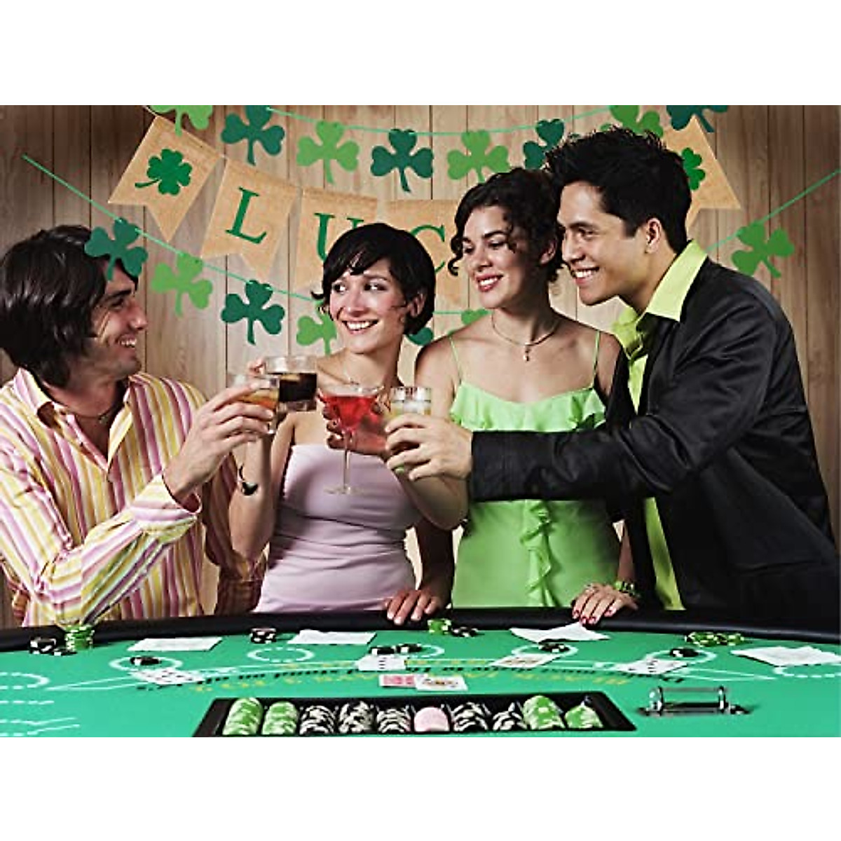 St Patricks Day Decorations, Irish Decor, Lucky Shamrock Garland Banner, for Holiday and Spring Felt – 3PC…