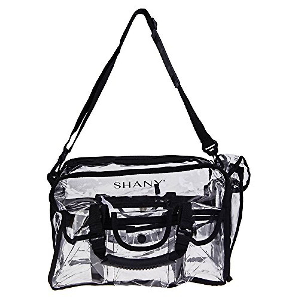 SHANY Clear Makeup Bag, Pro Mua rectangular Bag with Shoulder Strap, Large