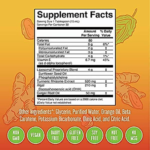 Turmeric & DHA Liposomal & Vitamin C Liposomal Bundle by MaryRuth's | Enhanced Absorption Supplement for Cognitive Maintenance, Mood Enhancement, Joint Health | Vitamin C, Immune Support for Adults