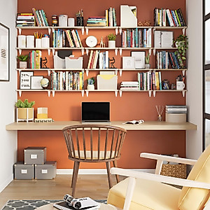 Wallniture Arras 17"x4.5" Floating Shelves for Wall, Shelves for Garage Storage, Wall Bookshelf, Pantry & Kitchen Shelving, Wall Shelves for Living Room, Natural Wood, Set of 20