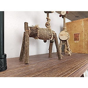 Anynice 6 Tier Industrial Ladder Pipe Shelf Bookcase, Rustic Wall Mounted Pipe Bookshelves for Decor and Storage