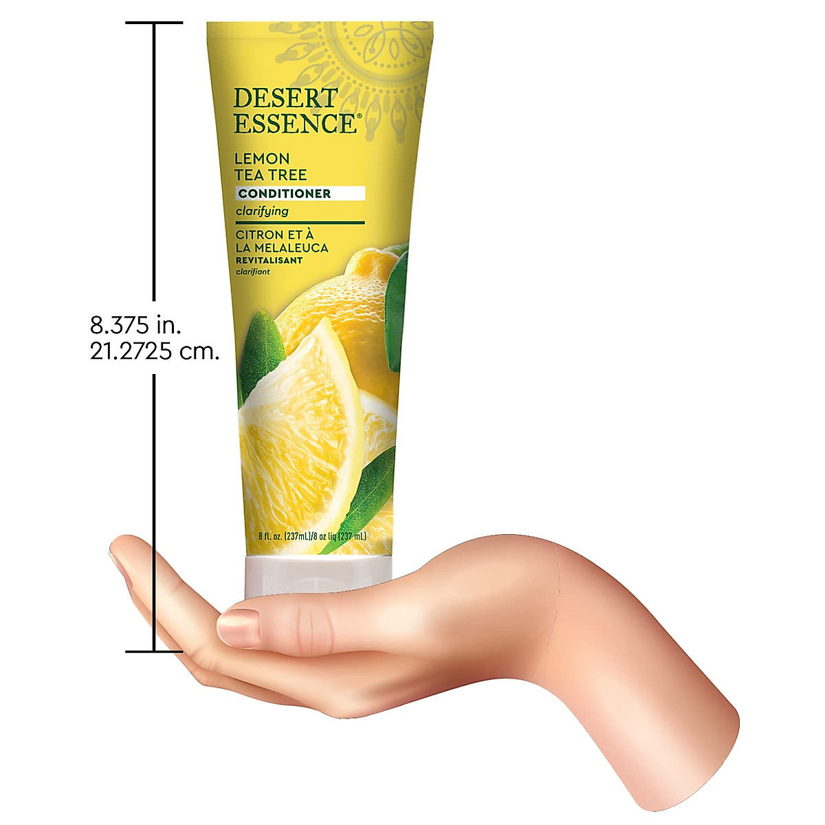 Desert Essence Conditioner, Lemon Tea Tree, Clarifying Provitamin B5, Organic Lemon Peel Extract & Nourishing Aloe - Purifying, Moisturizing, Soothing - Vegan, Sulfate-Free, Cruelty-Free - 8oz