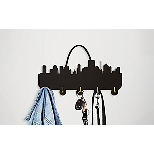 The Geeky Days America St. Louis Skyline Tourist Attraction Art Wall Decor Wall Hooks Clothes Coat Robe Hooks Keys Holder Bathroom Door Decor Towel Hooks