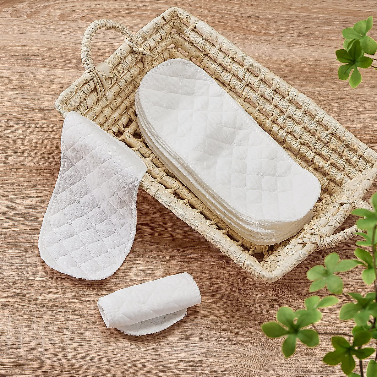 10PCS Three-Layers Cotton Diaper Reusable Solid Casual Infant Baby Cloth Diaper Covers Nappy Liners Insert (Three Layers - S, 30x11cm / 11.81x4.33in)