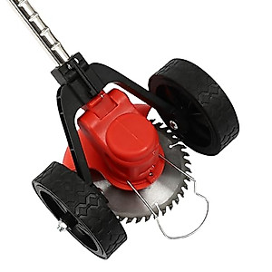 Cordless Grass Trimmer Edger String Trimmers Weed Eater Battery Powered Weed Wacker Mini Mower with 1 Battery Charger Included for Lawn Care Yard Work (ABS, Alloy, Stainless Steel, Red)
