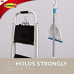 Command Jumbo Utility Hooks, Damage Free Hanging Wall Hooks with Adhesive Strips, No Tools Wall Hooks for Hanging Decorations in Living Spaces, 2 White Hooks and 4 Command Strips