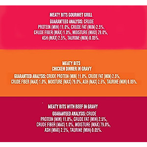 Friskies Wet Cat Food, Meaty Bites, 3-Flavor Variety Pack, 5.5-Ounce Can, Pack Of 12