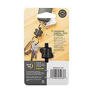 Nite Ize Polycarbonate Keyring 360 Magnetic Quick Connector, Magnetic Locking Split Rings for Keys