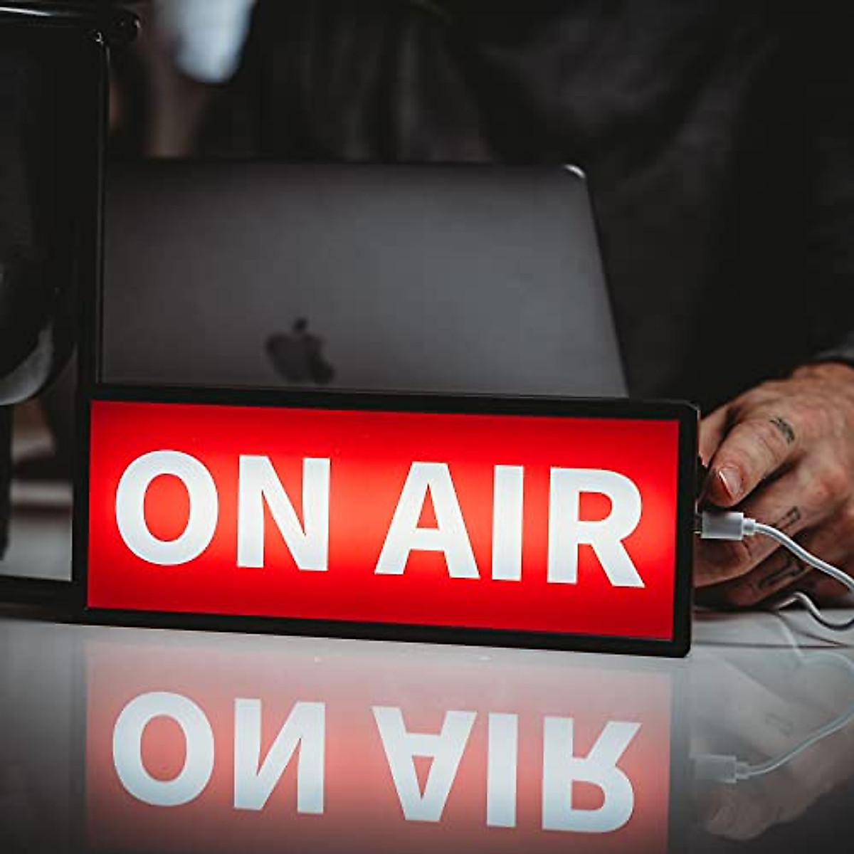 NPW On Air Sign LED Retro Light, Recording Studio Light (YouTube, Zoom Calls, Office, WFH, Streaming, Broadcast), USB or Battery Powered, Wall Mount or Desk Top