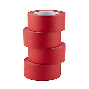 Lichamp 4 Pack Red Painters Tape 2 inch Wide, Medium Adhesive Red Masking Tape Bulk Multi Pack, 2 inch x 55 Yards x 4 Rolls (220 Total Yards)