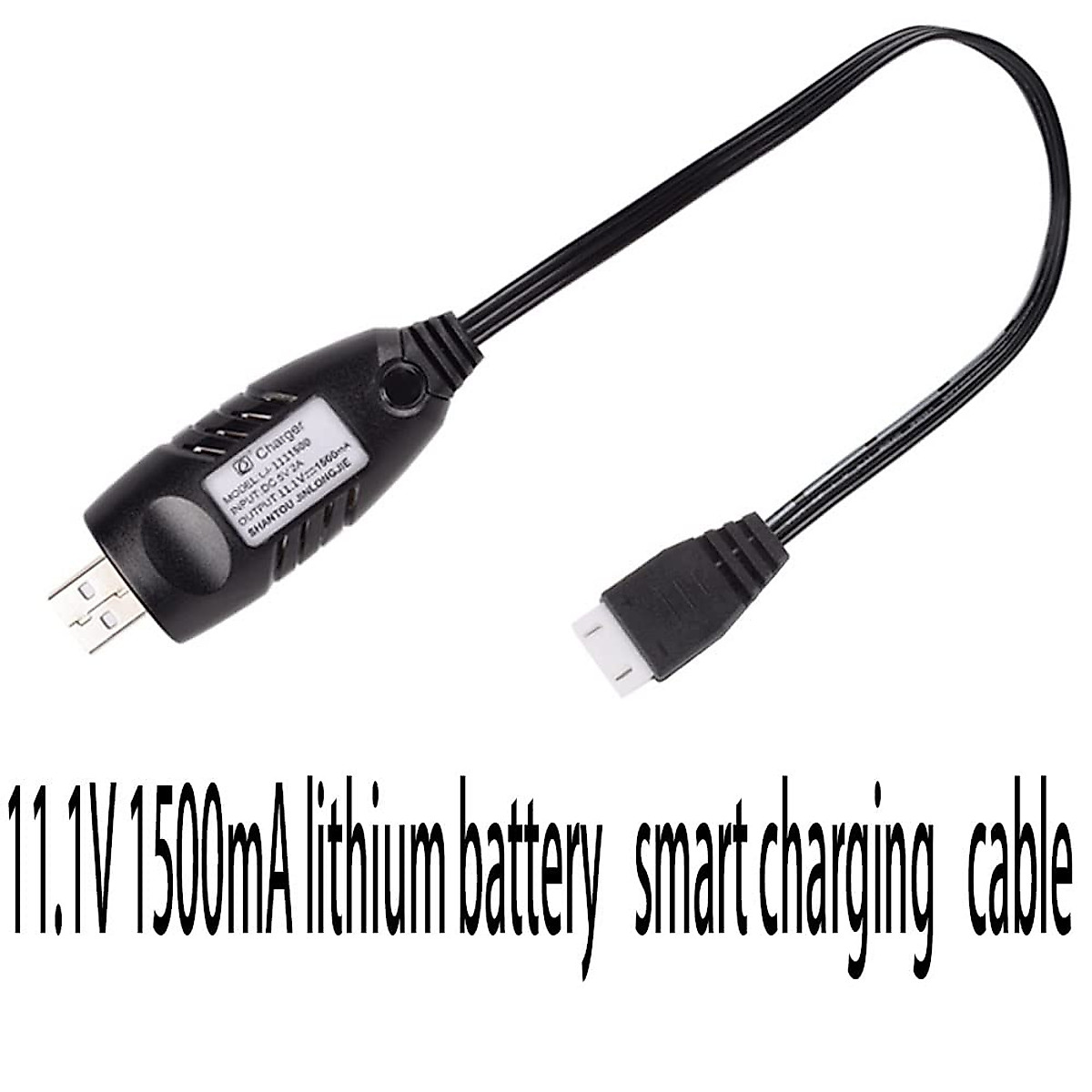 2 Pack 11.1V 1.5A USB Charger Cable Suitable for RC Car Boat Airplane Drone Airsoft 11.1V 3S 3 Cell Lipo Battery / 11.1V USB New