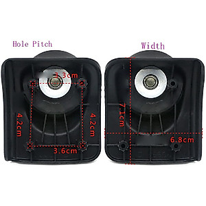 Replacement Luggage Wheel Repair Suitcase Bag Parts Spinner Wheels Casters for Travel Customs Box W044 (Pair)