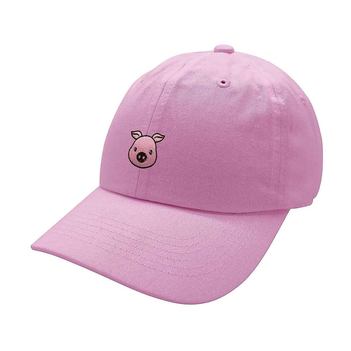 JPAK Pig Baseball Cap Embroidered Cotton Dad Hat - Pork Bacon Pink