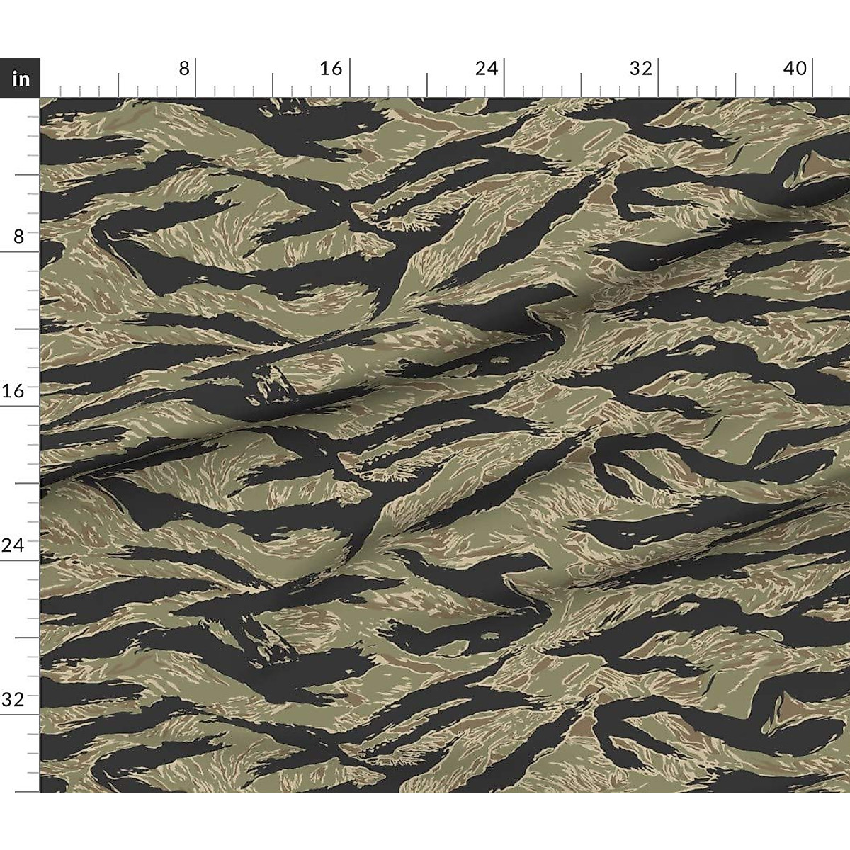 Spoonflower Fabric - Tiger Stripe Camo Printed on Petal Signature Cotton Fabric by The Yard - Sewing Quilting Apparel Crafts Decor