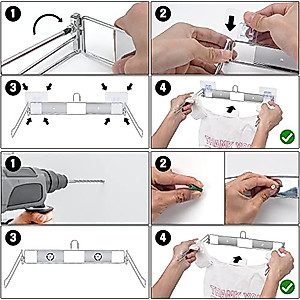 LUJUE Bag Holder for Plastic Bags, Plastic Bag Holder, T-Shirt Bag Rack, T Shirt Bags Holder for T Shirt Bags, Hanging Bag Holder