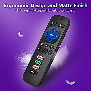 【Pack of 2】 RC280 Remote Control for Roku TVs,Compatible for TCL Roku/Hisense Roku/Onn Roku/Sharp Roku/Element Roku/Westinghouse Roku/Philips Roku/Insignia Roku/Jvc Roku/RCA Roku Smart TVs