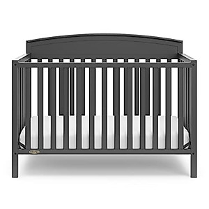 Graco Benton 5-in-1 Convertible Crib (Gray) – GREENGUARD Gold Certified, Converts from Baby Crib to Toddler Bed, Daybed and Full-Size Bed, Fits Standard Full-Size Crib Mattress