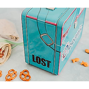 LOST Oceanic Airlines Metal Tin Lunch Box Tote | 8 x 7 x 4 Inches