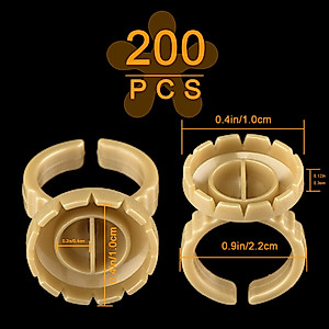 [200PCS] Volume Glue Ring Glue Cup for Lash Extension Fanning, Lash Glue Holders for Eyelash Extension Flower, Volume Lashes Fanning Cups, Glue Pallet for Lash Extension Supplies, Lash Artist Supplies