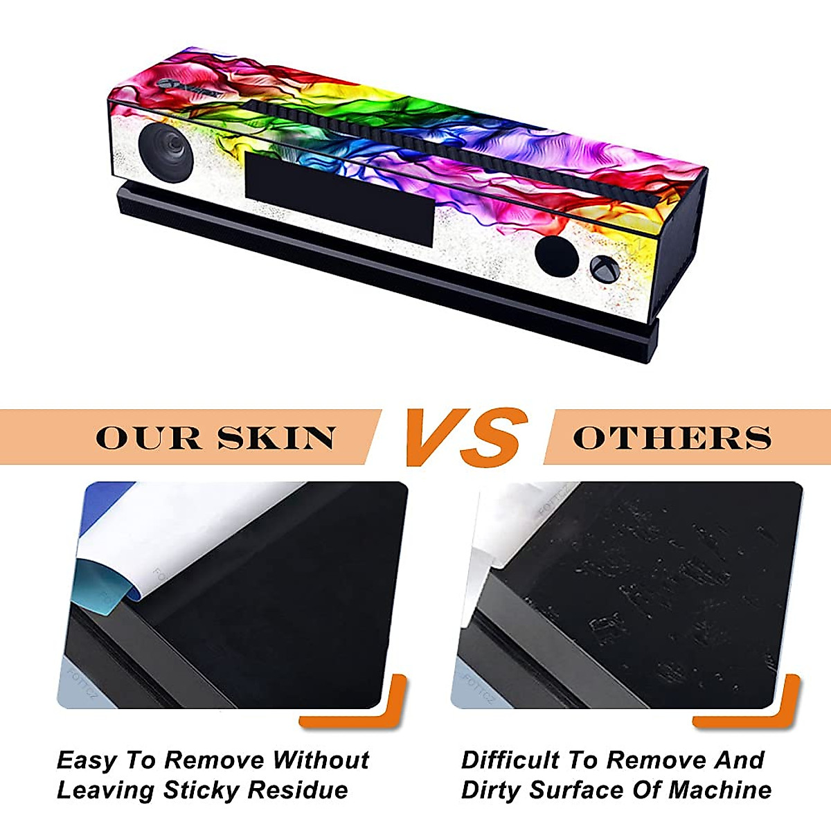 FOTTCZ Whole Body Vinyl Sticker Decal Cover for Xbox One Console and Two Controller - Rainbow Band