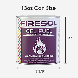 Firesol 6 pack Gel Fuel Cans for Fire Bowl, Fireplace, Gel Fire, Tabletop Fire Bowls, Warming, Indoor & Outdoor