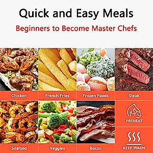 2.6 Quart 1300W Air Frying Oven with Touch Control Panel, Preheat, Quick Control, 100 Optional Menu and Customisable Menu