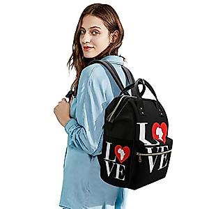 Love Africa Continent Diaper Bag Backpack Large Capacity Mommy Bags Multifunction Nappy Bag Travel Back Pack Black-Style