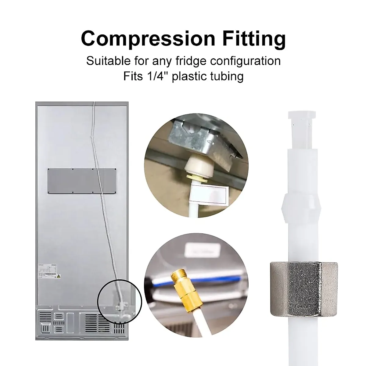 Refrigerator Water Line Kit, CGELE Ice Maker Water Line Kit with 1/4" OD 39.4ft Water Line Reverse Osmosis Quick Connect Fittings Push To Connect Water Tube Fittings for Fridge Ice Maker