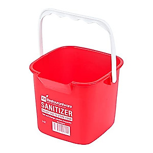 Restaurantware Clean 3 Quart Cleaning Bucket, 1 Detergent Square Bucket - With Measurements, Built-In Spout & Handle, Red Plastic Utility Bucket, For Home Or Commercial Use
