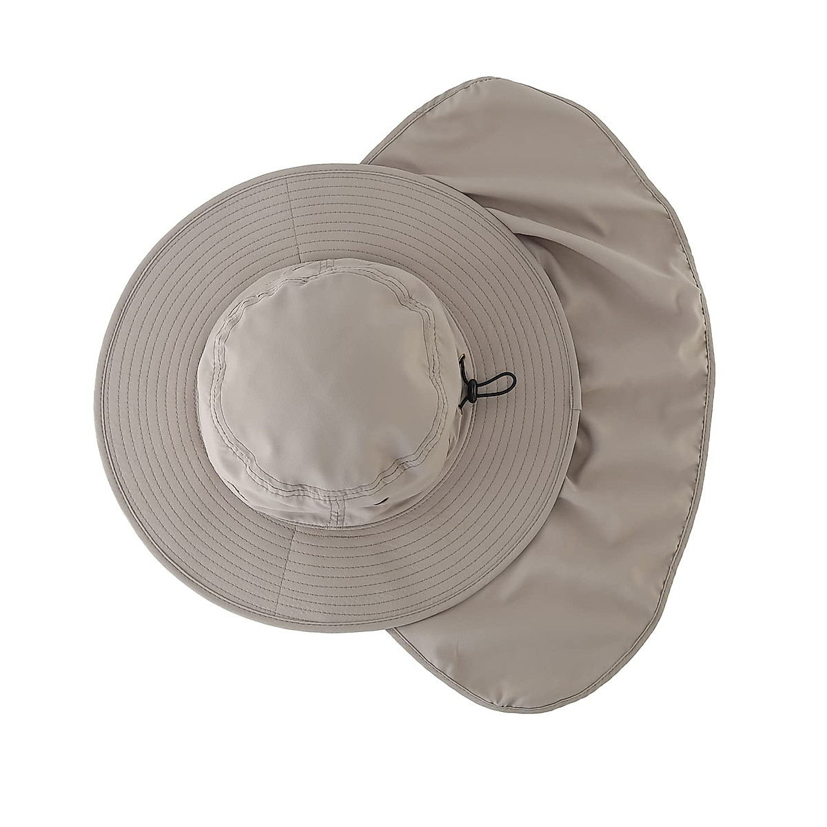 Home Prefer Mens Sun Hat with Neck Flap Quick Dry UV Protection Caps Fishing Hat (Ash Grey)