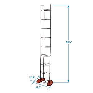 Atlantic Wire Frame Media Tower - 93 DVD Storage Rack, Wide Stable Base, PN 72212041 in Black Metal and Cherry Wood