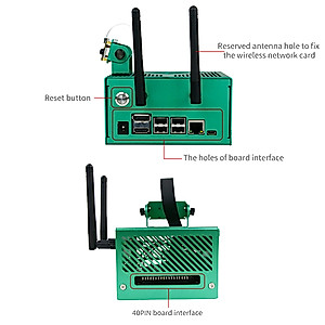 Yahboom Jetson Nano Aluminum Alloy Case Compatible with Orin Nano Orin NX Xavier NX, Metal Case with Cooling Fan Reasonable Design Bright Green Metal for Superior Heat Dissipation