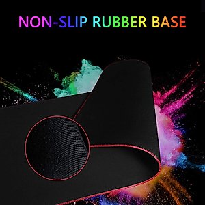 RGB Gaming Mouse Pad, Extended Large Mouse Pad with 14 Lighting Modes, Waterproof and Non-Slip Rubber Base Keyboard Mat Soft Gaming Pad Size 31.5X12 in