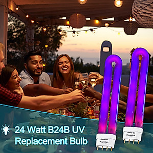 2 Pcs B24b Stinger Bug Zapper Replacement Bulbs 24w Black Flag Bug Zapper Bulb UV Light Ultraviolet Mosquito Killer Lamp Insect Trap Replacement UV Bulb for Stinger Bk300, Bk310, Bk500