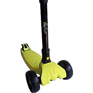 Bee Free 3 Wheel Kick Scooter for Toddlers and Kids, Adjustable Handlebars, Light Up LED Wheels, Foldable, Rear Foot Brake, Wide Stable Deck, Boys and Girls Ages 2-5, Up to 100 LBS, Yellow