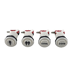 TX GIRL 6 Pcs Arcade Buttons American Happ Style 28mm Mounting Hole 1p 2p Coin Kit Arcade for Arcade Game Mame Jamma Game Console (Color : Mixed Color Tell us)